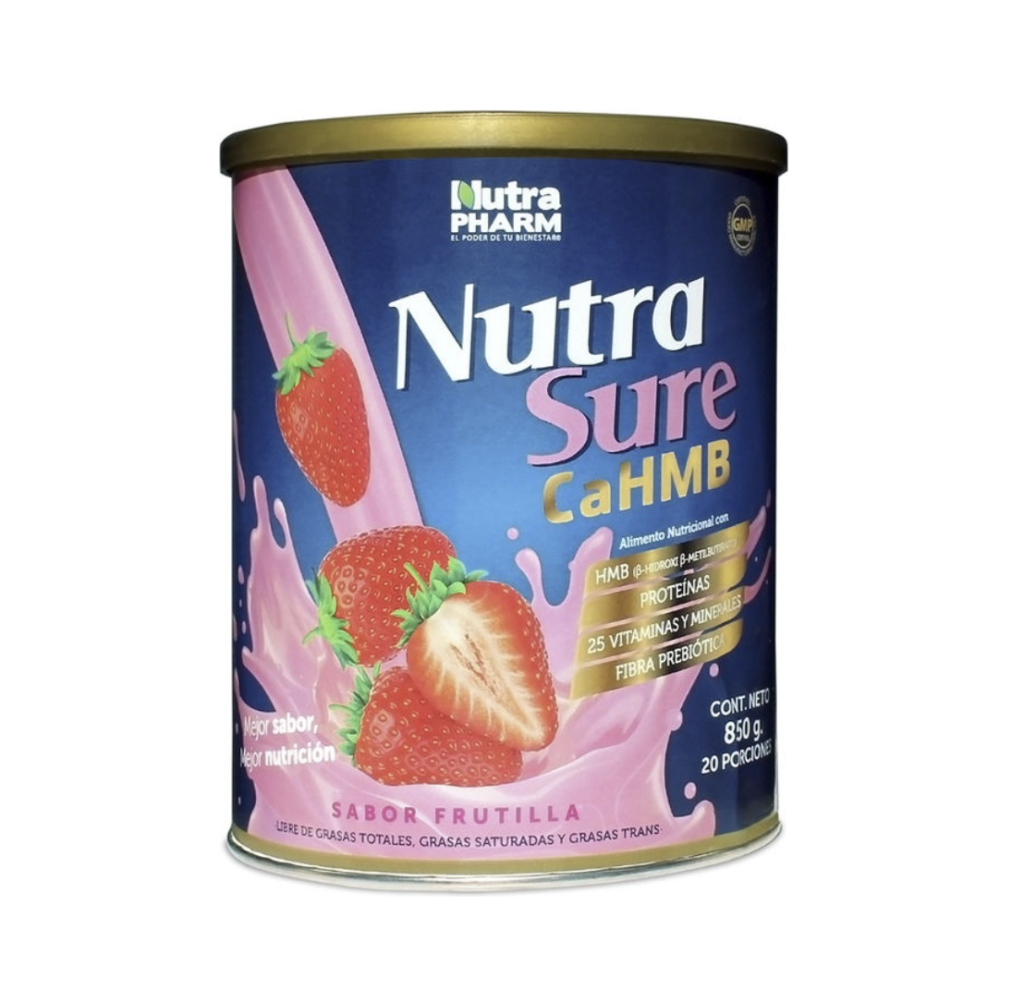 Nutra Sure CaHMB Frutilla 850g. Nutra Pharm – Agro Newen