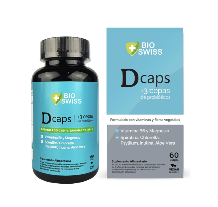 D-Caps 3 Cepas de Probióticos Quemador de Grasas con Vitaminas y Fibras ...